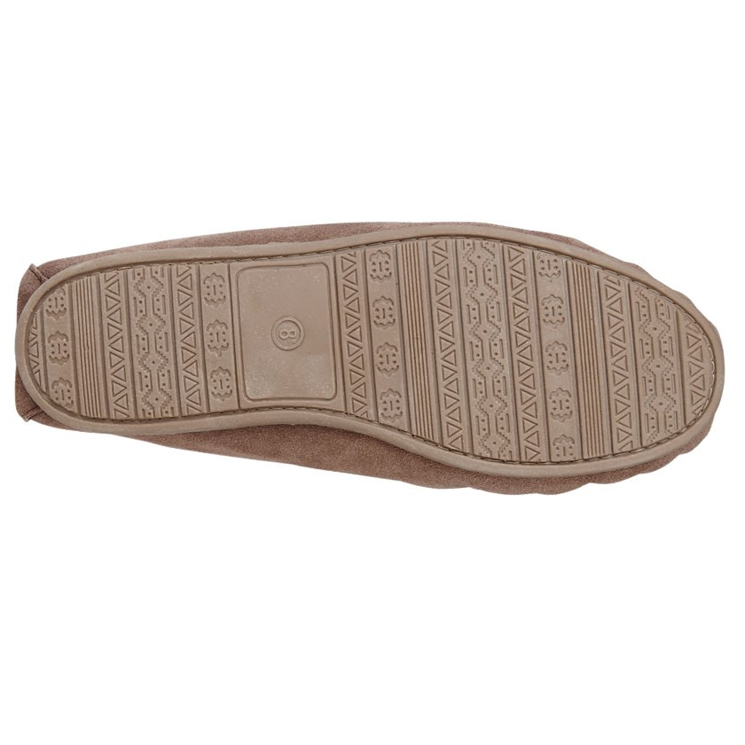 Mens Camel Real Suede With Faux Lining Moccasin Slippers – Leather ...