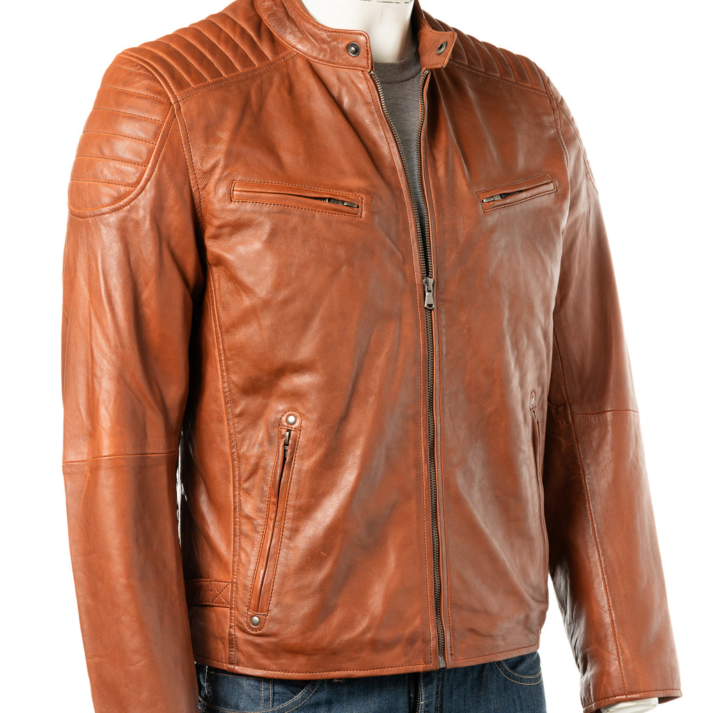 Men's Timber Racer Style Leather Jacket: Ennio – Leather Jacket Company