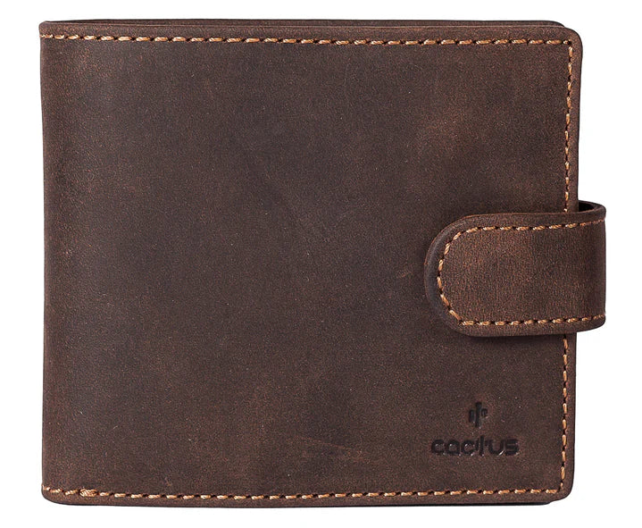 Cactus Buff Brown Leather Large Tab Wallet with RFID – Leather Jacket ...